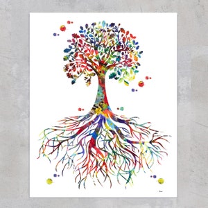 Tree of Life Symbol Watercolor Print Rooted Tree of Life Poster Tree ...