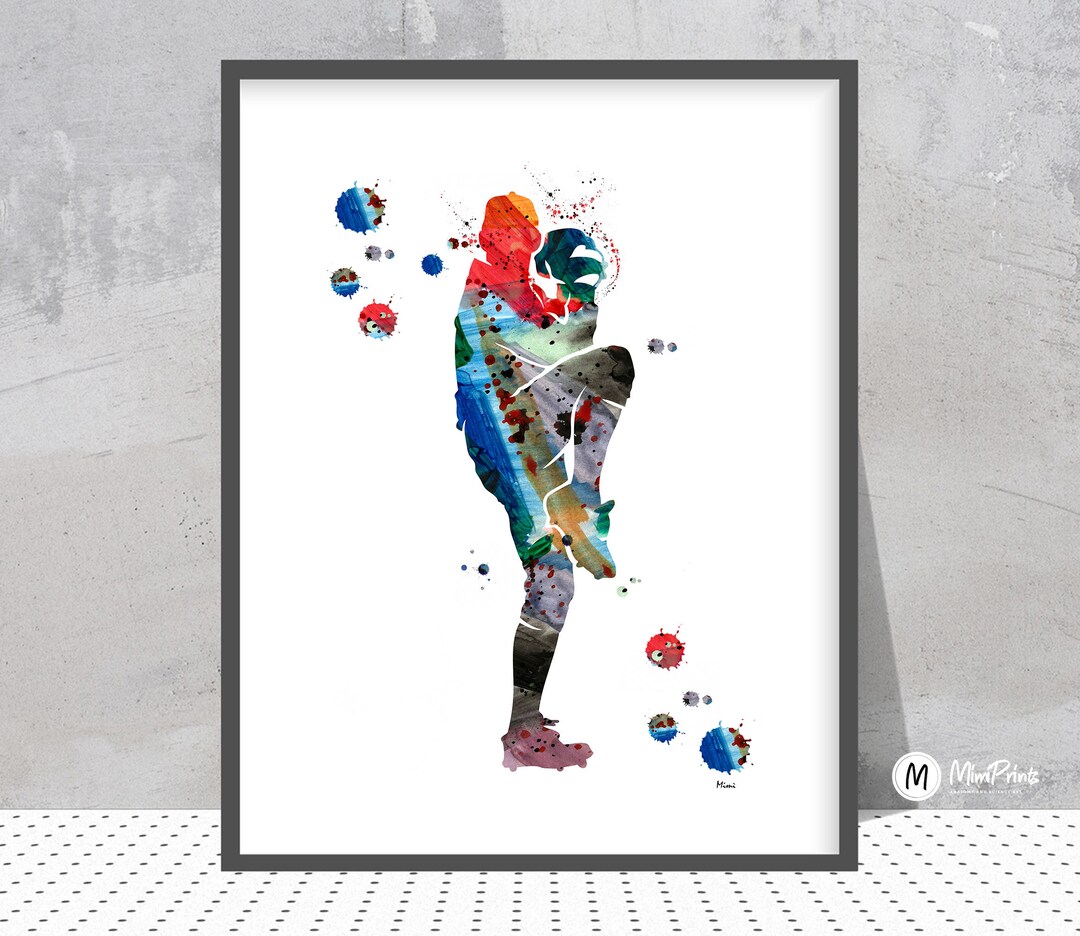 Baseball Player Sport Art Print Baseball Pitcher Throwing the Ball to ...