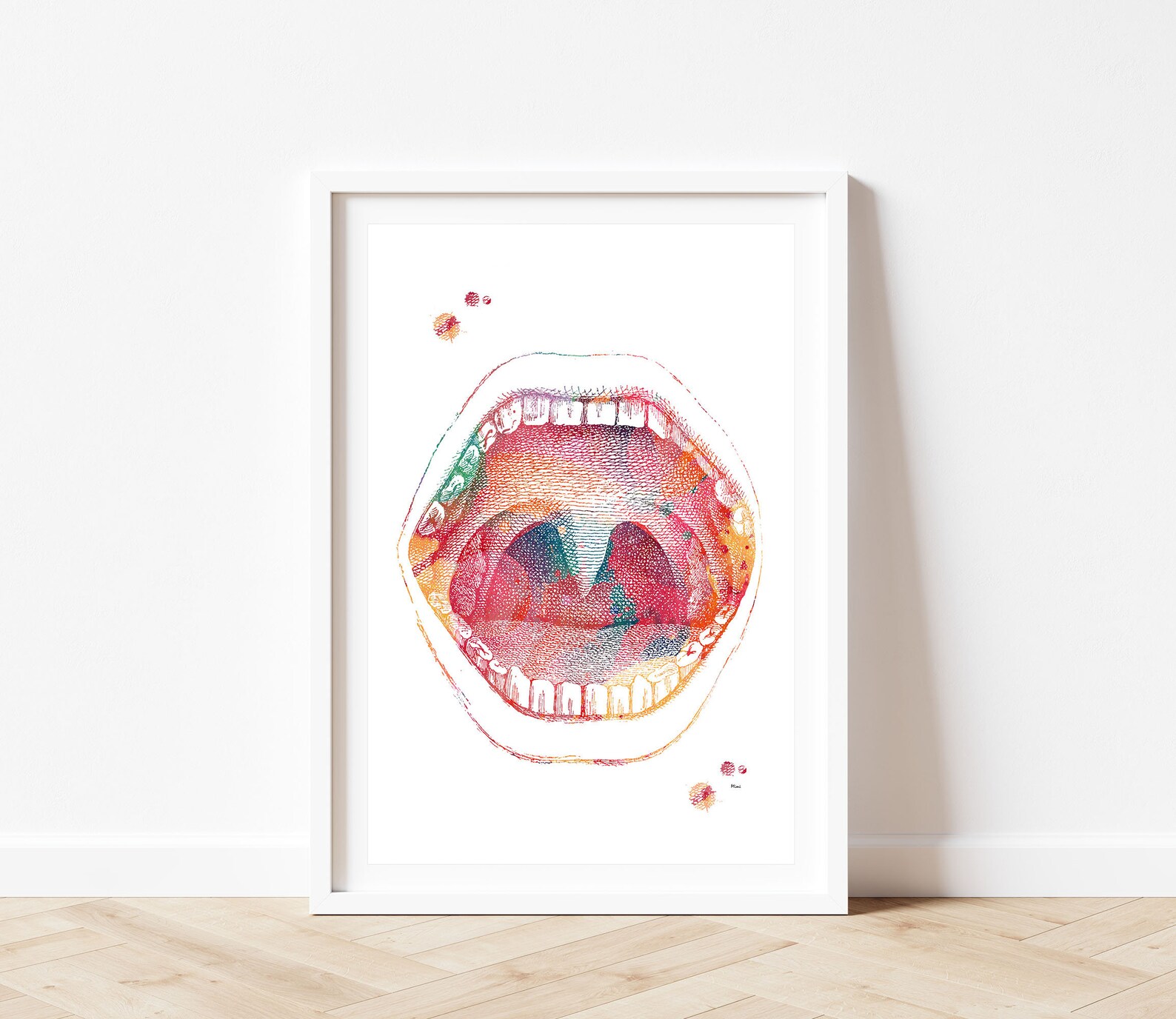 Mouth Anatomy Watercolor Print Medical Art Oral Cavity Poster - Etsy