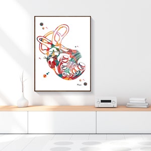 Inner Ear Print Cochlear Duct Watercolor Cochlea Structure Anatomy ...
