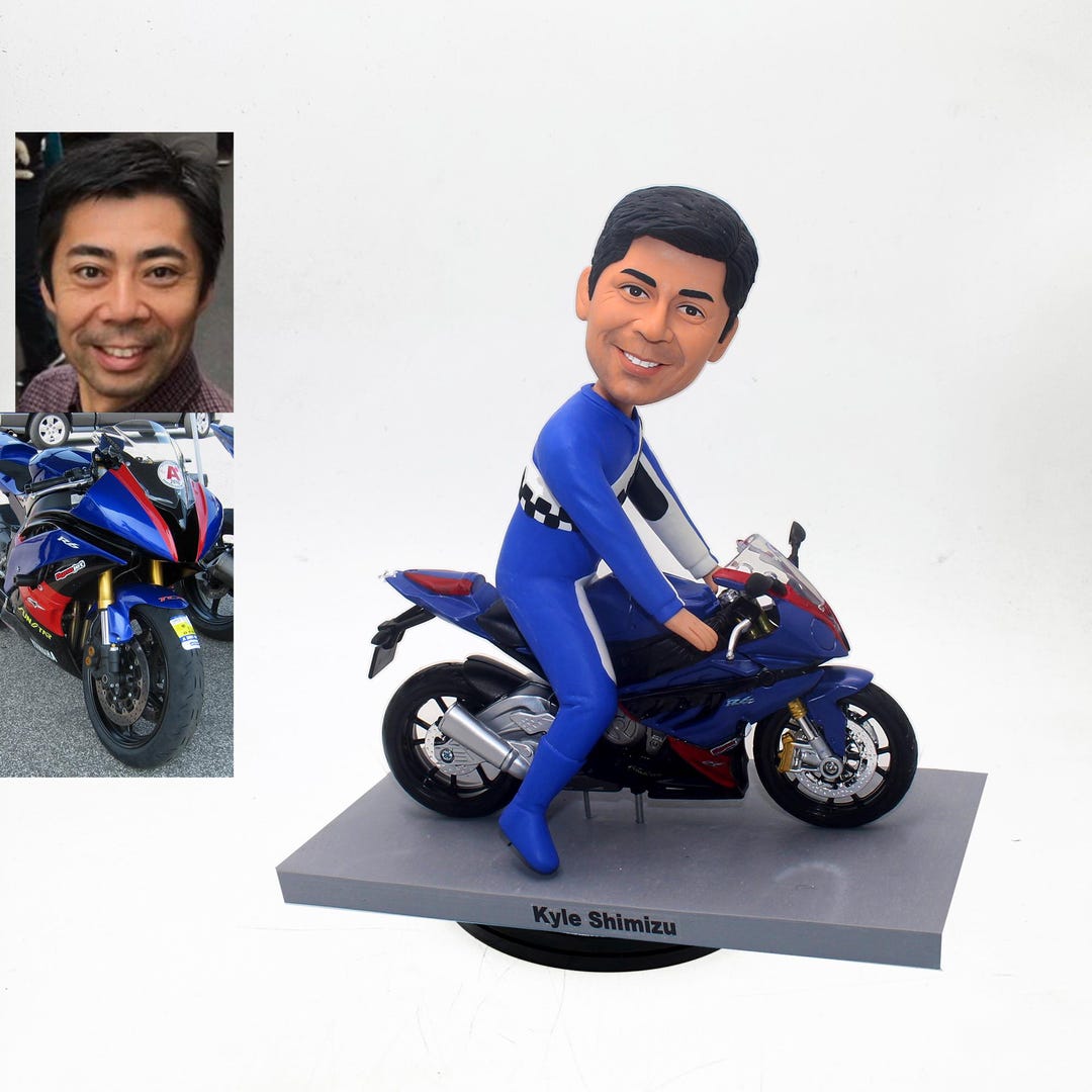 Custom Motorcycle Bobbleheads, Custom Racer Bobblehead on Motorcycle ...
