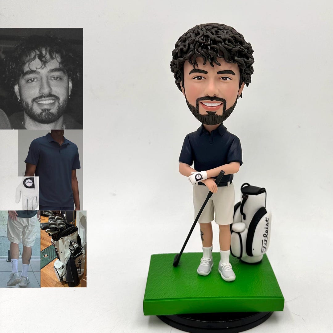 Custom Golf Bobbleheads, Custom Golfer Bobbleheads for Husband, Custom ...