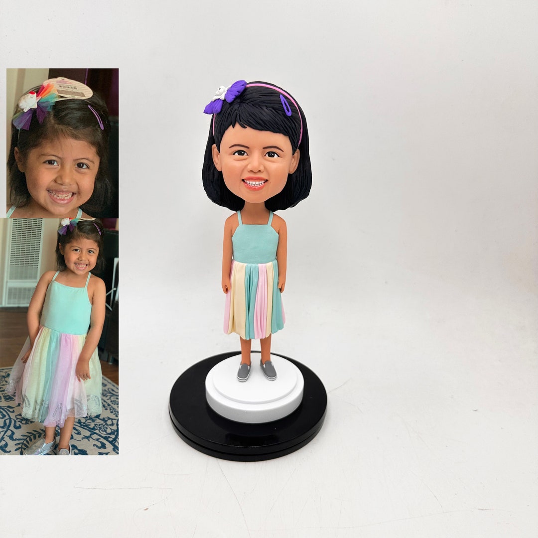 Custom Little Girl Bobbleheads, Custom My Daughter Bobblehead, Custom ...
