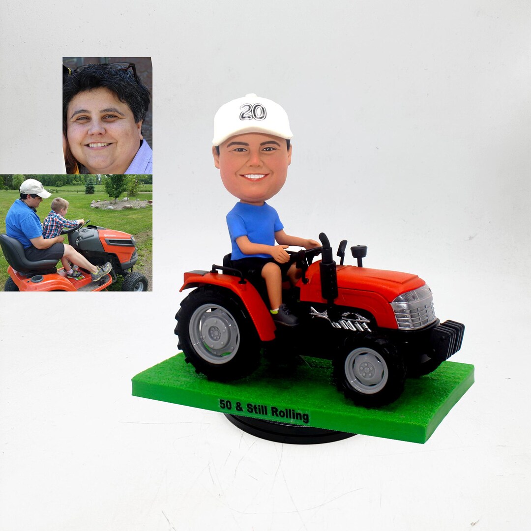 Custom Tractor Bobbleheads, Custom Farmer Bobblehead Drives Tractor ...
