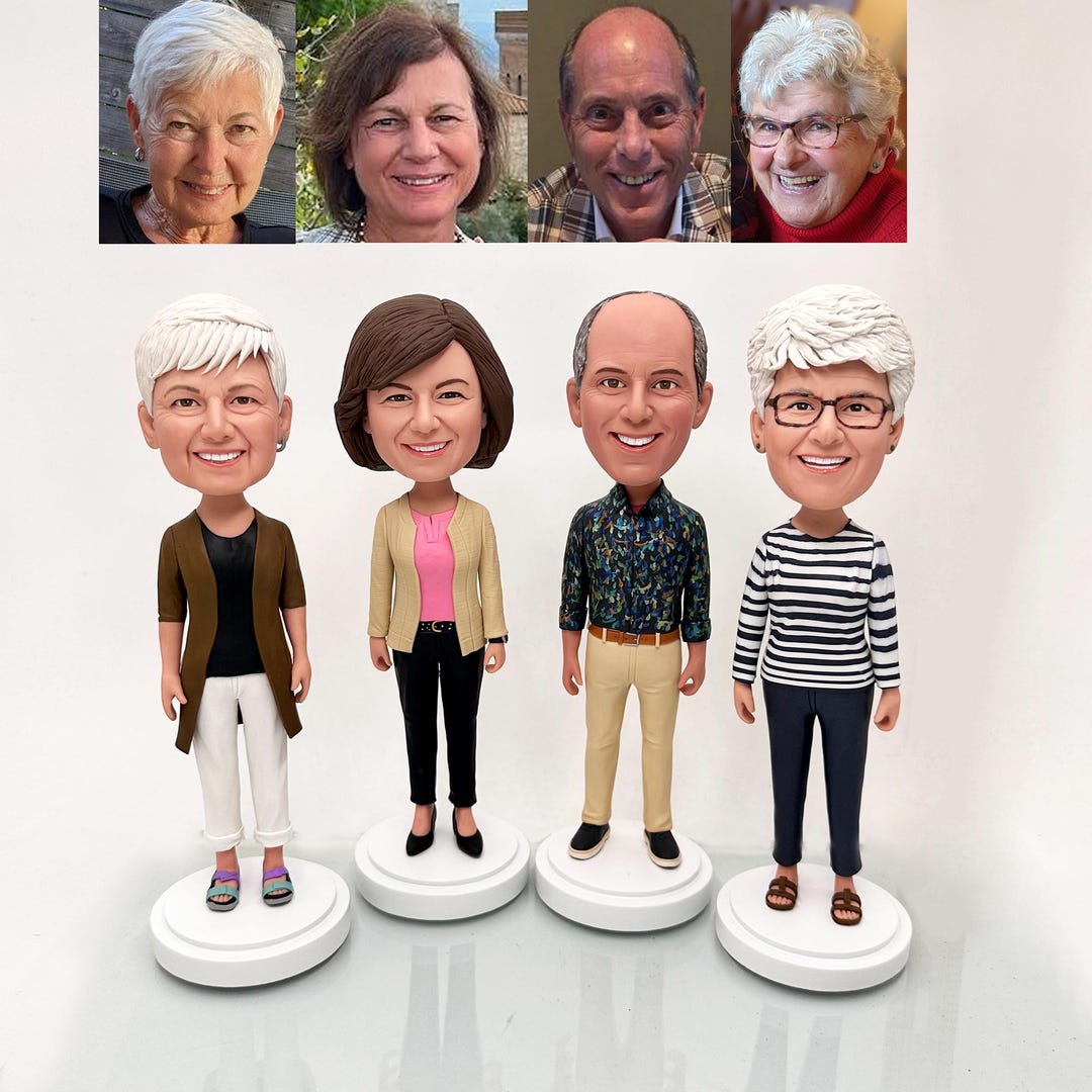 Custom Anniversary Bobbleheads Figurines, Custom Family Statues Four ...