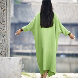 Womens Autumn Loose Fitting Long Sleeve Cotton Robe Dress With - Etsy