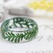 Fern Resin Ring, Living Plant Resin Jewelry, Green Resin Rings, Green ...