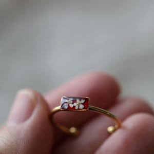 Dainty Flower Rings With Pressed Flowers , Dried Flower Rings for Her ...