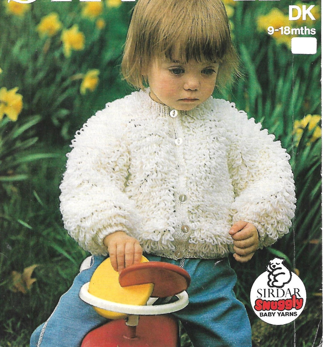3230 BABY/CHILD'S Loopy Jacket/cardigan/cosy Jacket Vintage Knitting ...
