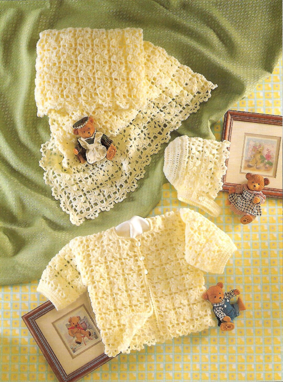 BABY LACE Set Jacket Bonnet & Shawl /shower Gift/new Baby Gift/ Baby ...