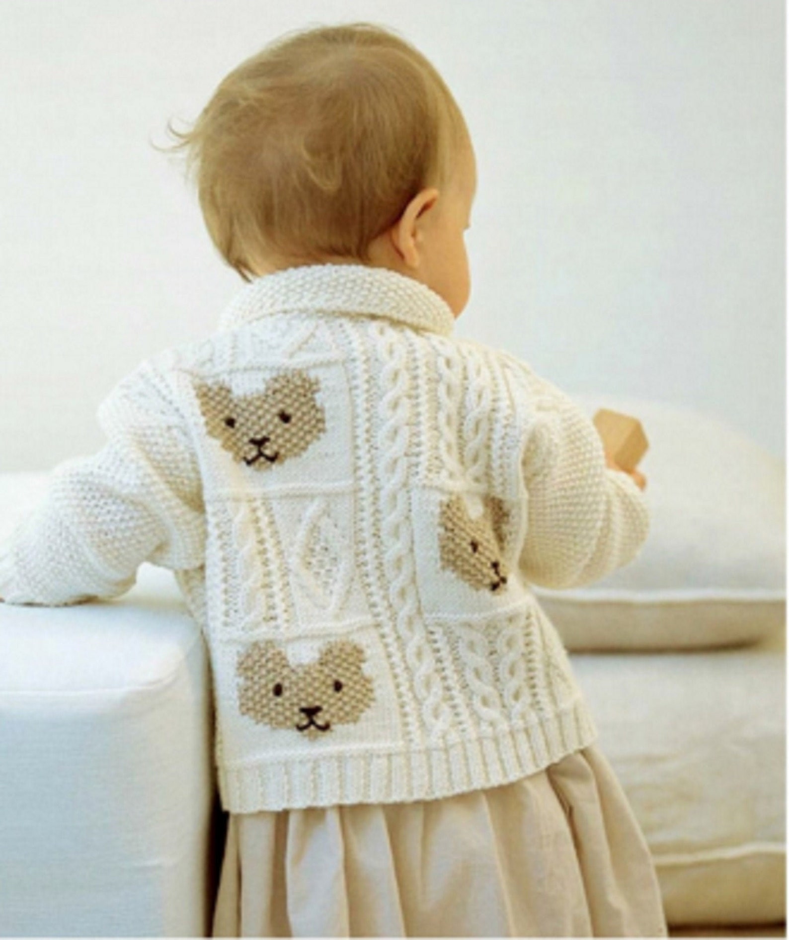 TB1 BABY/TODDLER Cute Teddy Bear Cardigan /motif Jacket Knitting ...