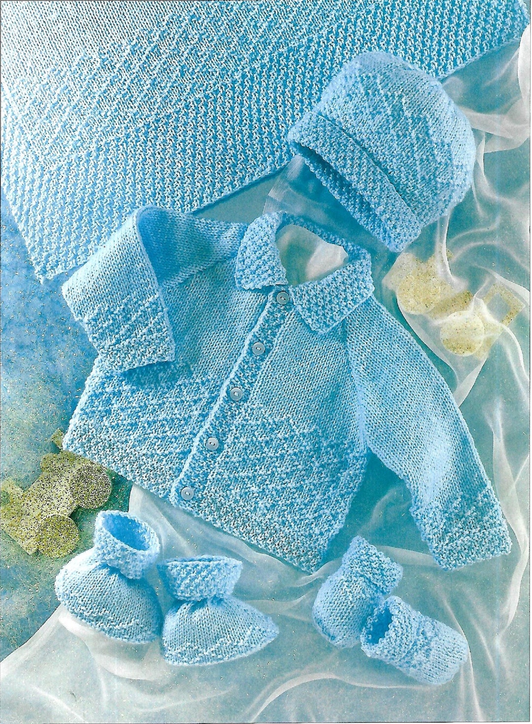 PRAM SET Baby/toddler Jacket Accessories & Blanket Knitting Pattern PDF ...