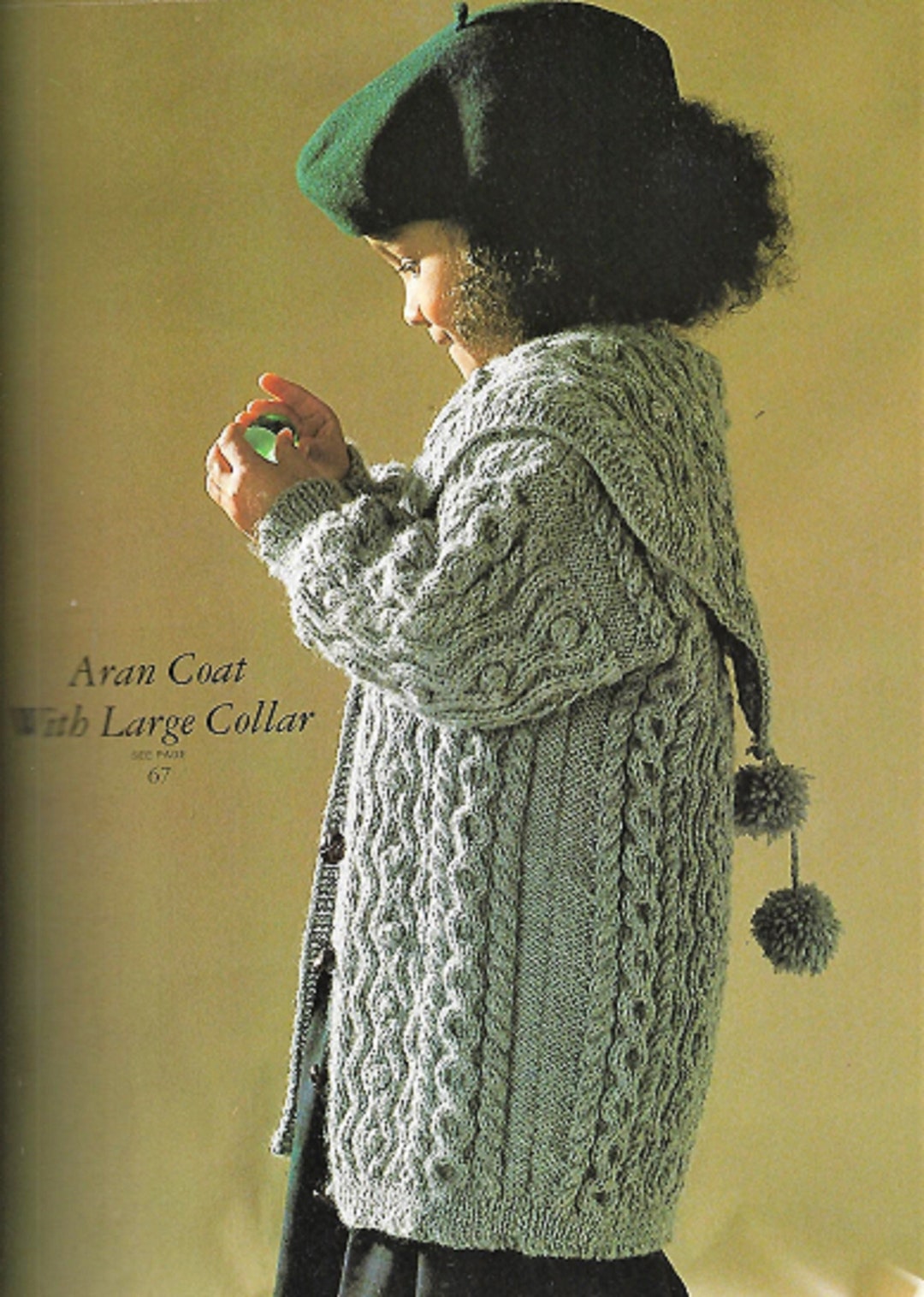 DB1 CHILD'S ARAN Coat/ Winter Coat/ Aran Hooded Coat Knitting Pattern ...