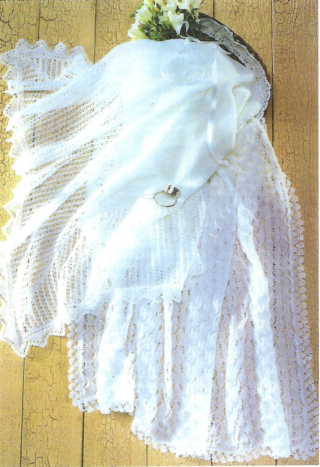 BABY SHAWLS Stunning Leaf & Chevron 2 Ply Lace Shawls/baby Shower Gift ...