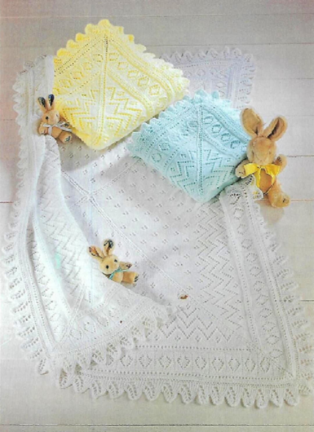 BABY Lace Shawls/pram Blankets/cot Covers/ Heirloom Shawls 3 Ply 4 Ply ...