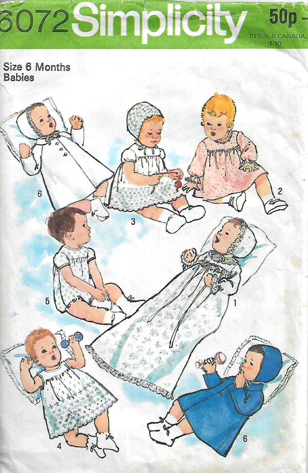 SIMPLICITY 6072 Infant's Wardrobe Original Rare Vintage Sewing Pattern ...