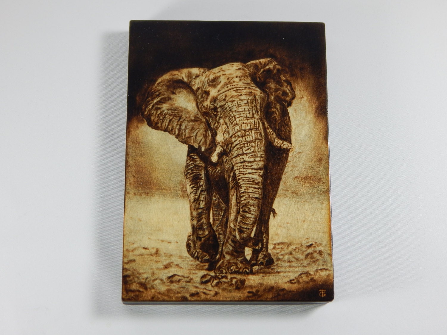 Hand Made Elephant, Pyrography, Wood Burn - Etsy