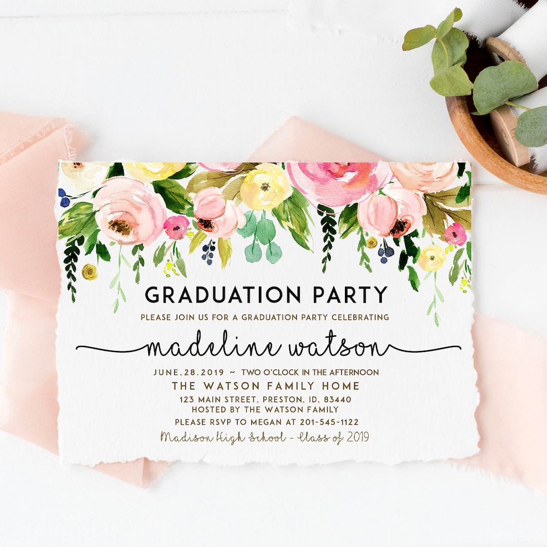 Graduation Party Invitation, High School Graduation Invite, Open House ...