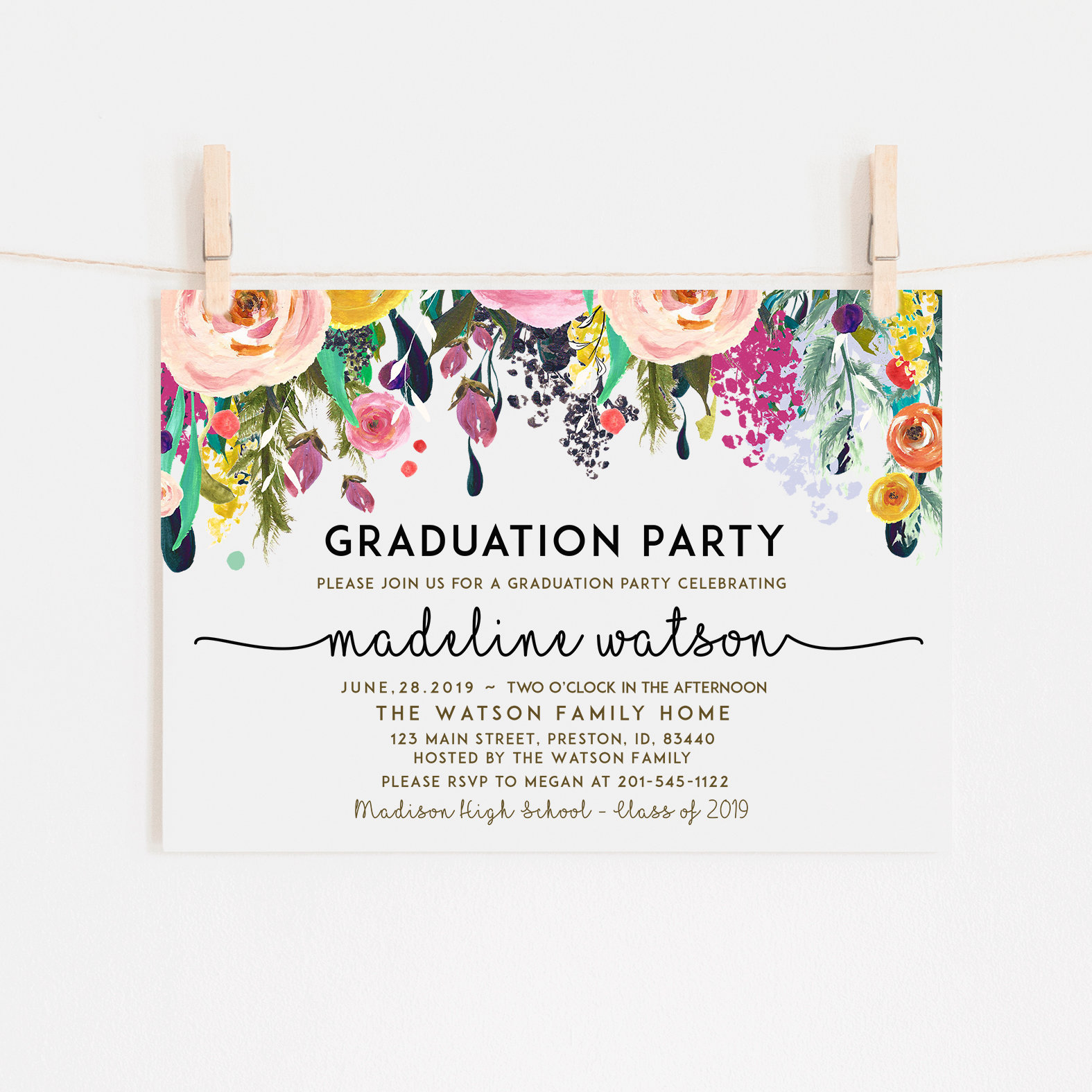 Graduation Party Invitation High School Graduation Invite | Etsy