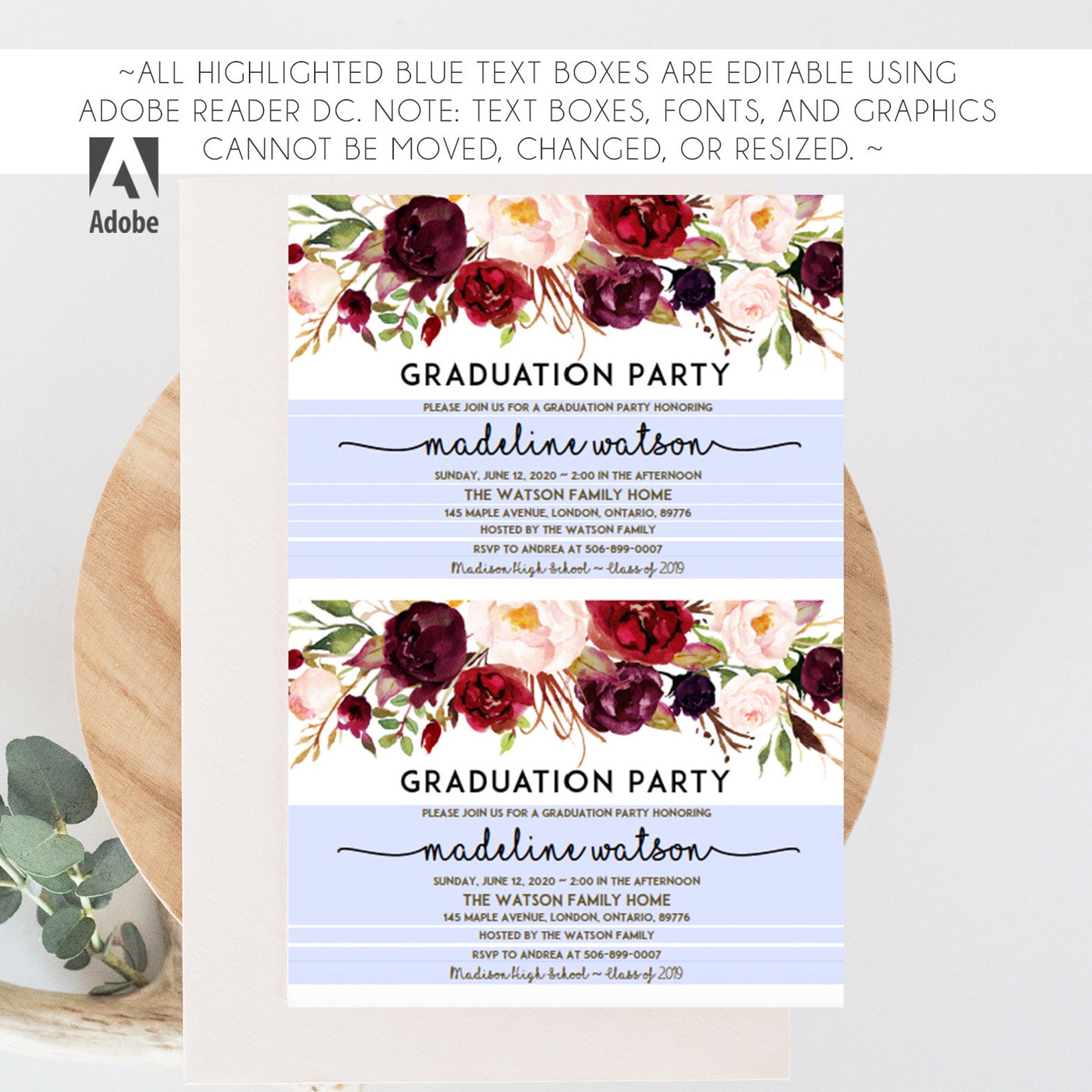 Graduation Party Invitation High School Graduation Invite | Etsy