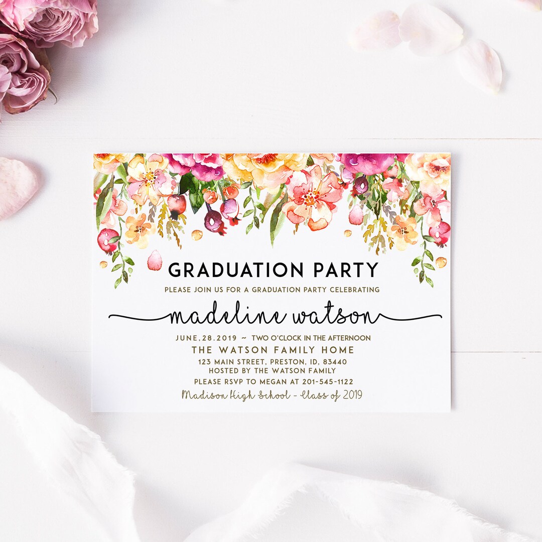 Graduation Party Invitation, High School Graduation Invite, Open House ...