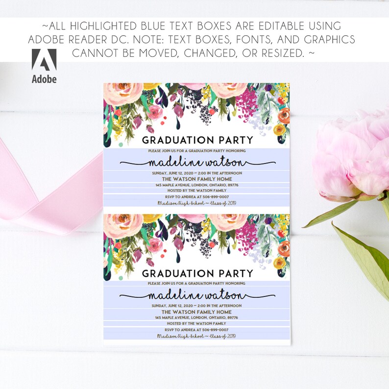 Graduation Party Invitation High School Graduation Invite - Etsy