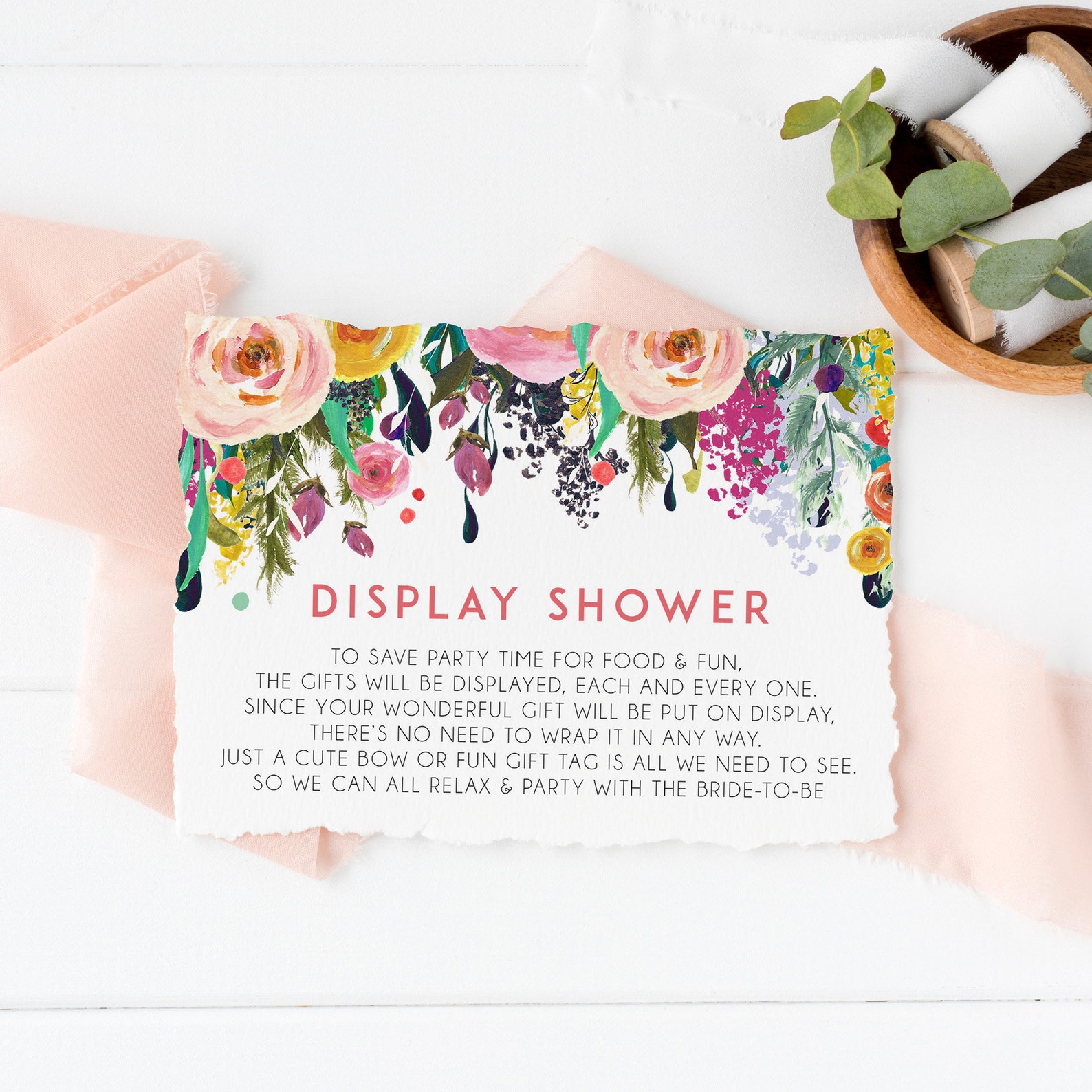 Display Shower Card Insert Bridal Shower Insert Baby Shower | Etsy