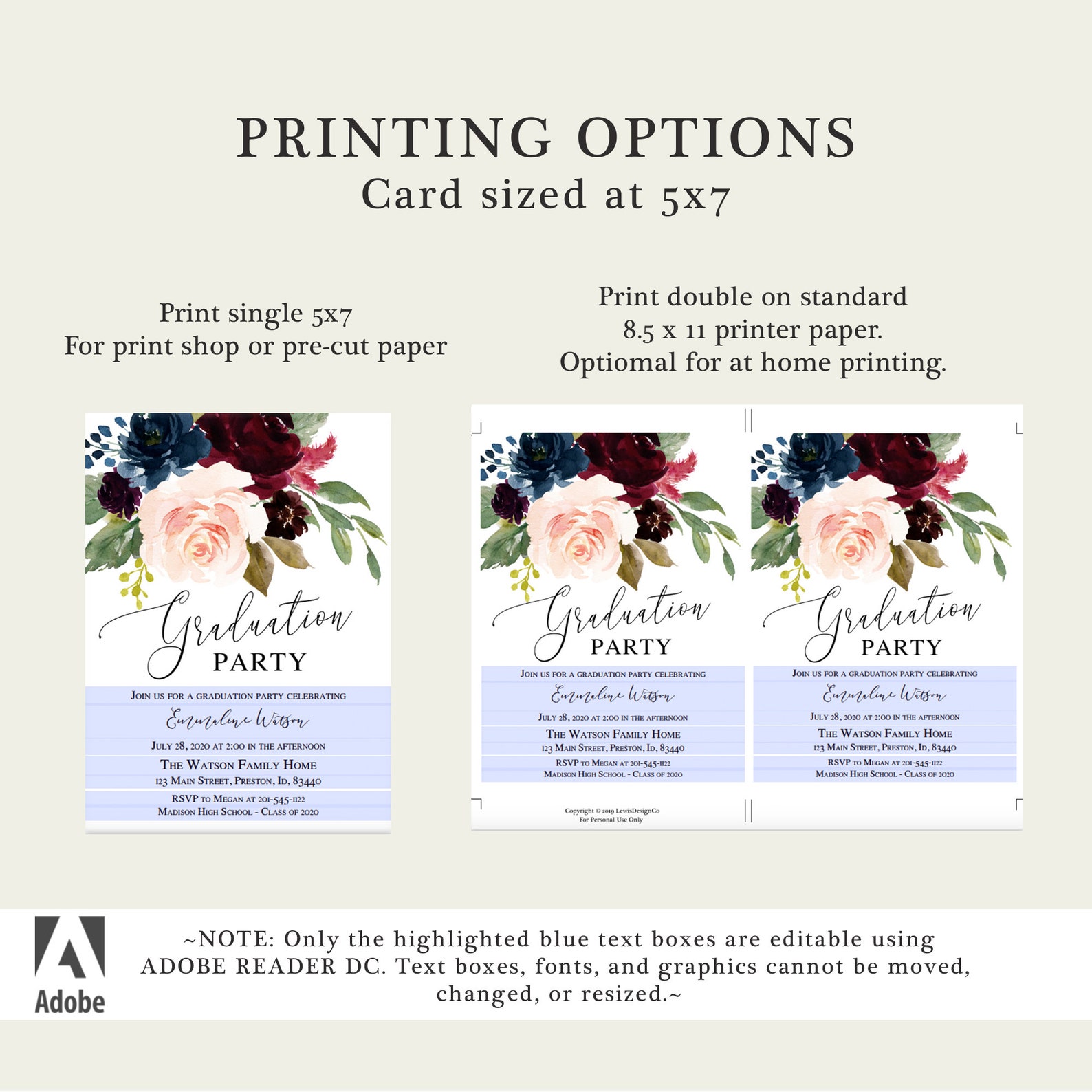 Graduation Party Invitation High School Graduation Class of - Etsy