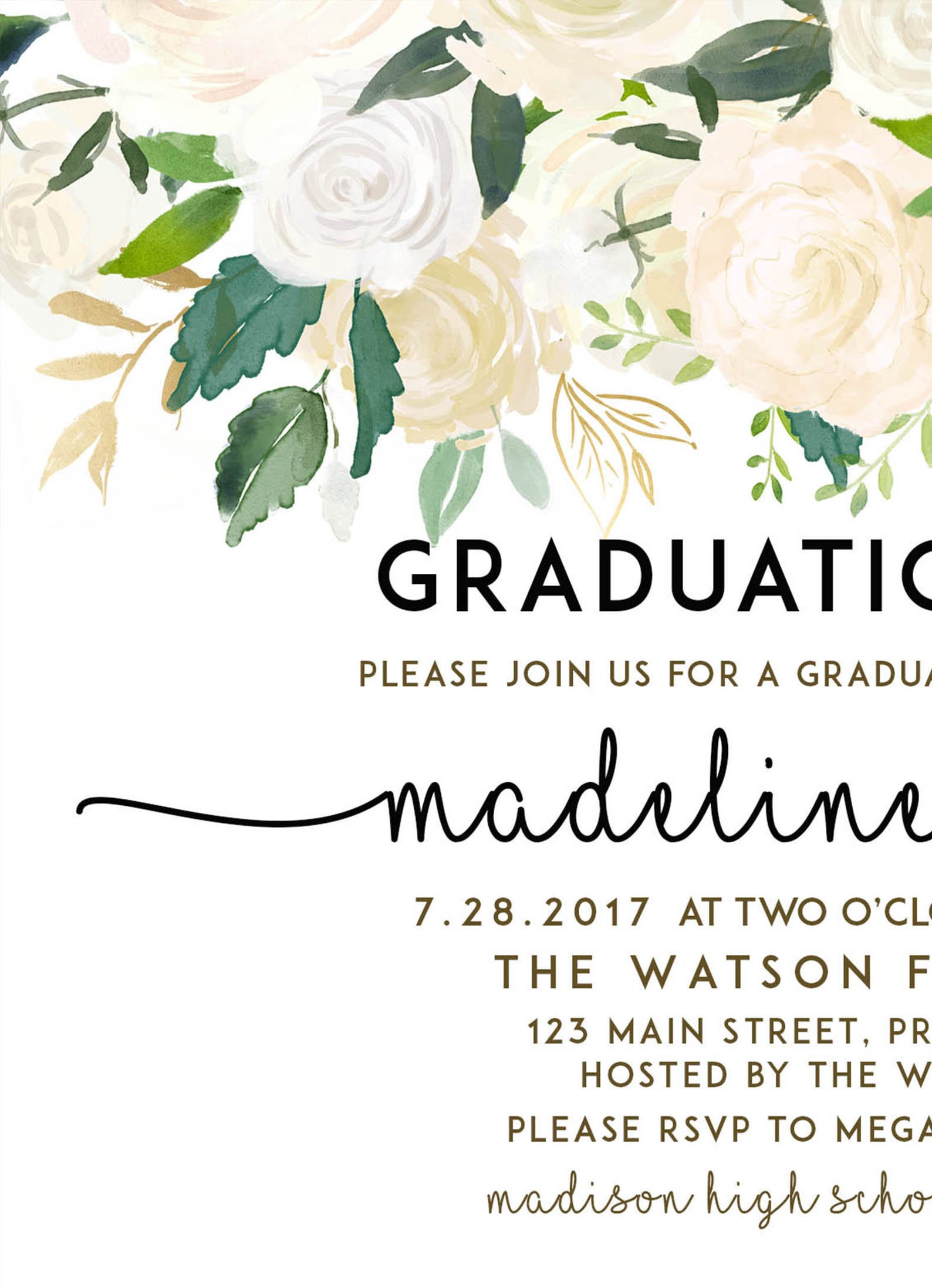 Graduation Party Invitation High School Graduation Invite - Etsy