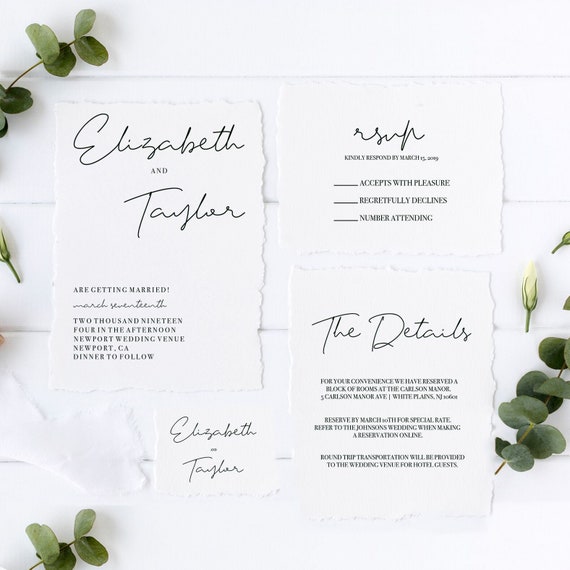 Minimalist Wedding Invitation Simple Wedding Invitation - Etsy