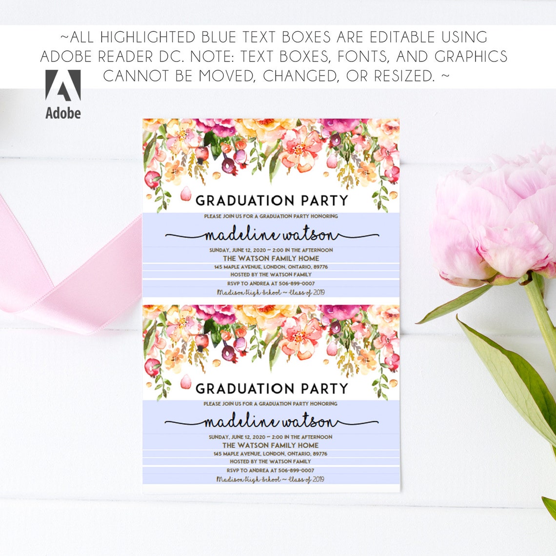 Graduation Party Invitation High School Graduation Invite | Etsy