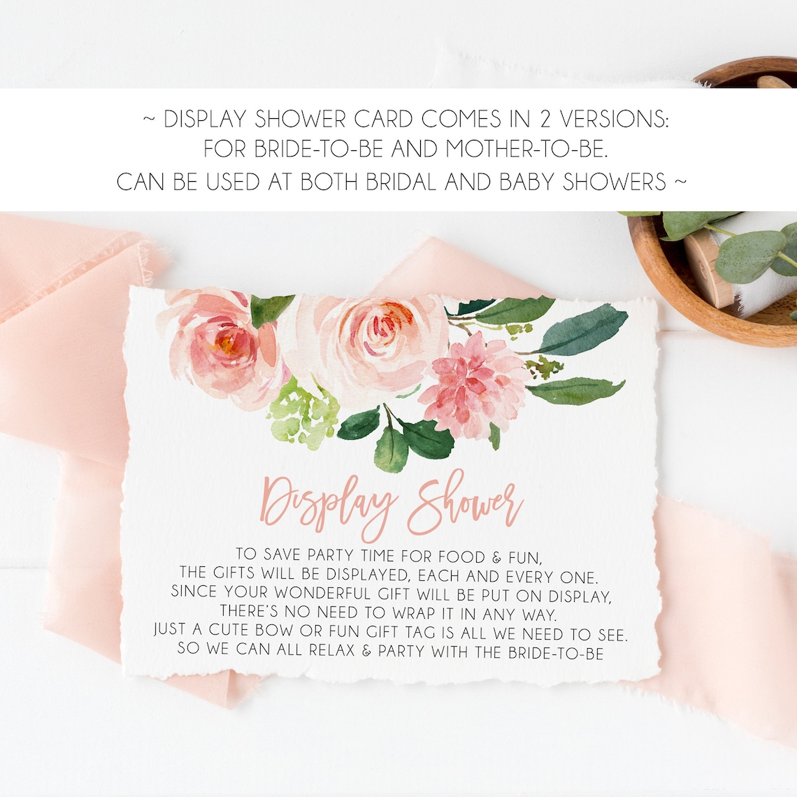 Display Shower Card Insert Bridal Shower Insert Baby Shower | Etsy