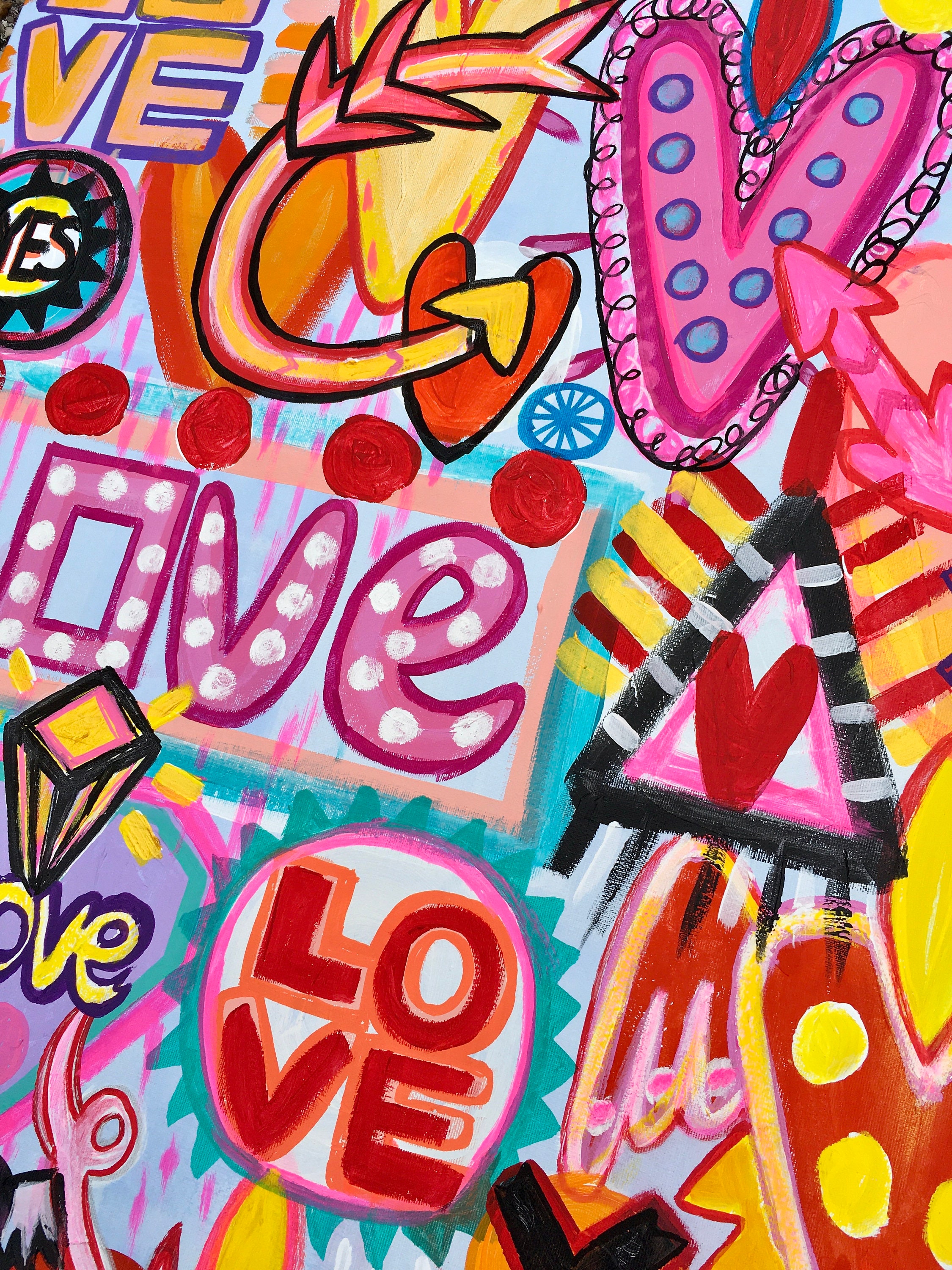Urban Love, Original Art Painting on Canvas, Wall Decor, Gift for Her ...
