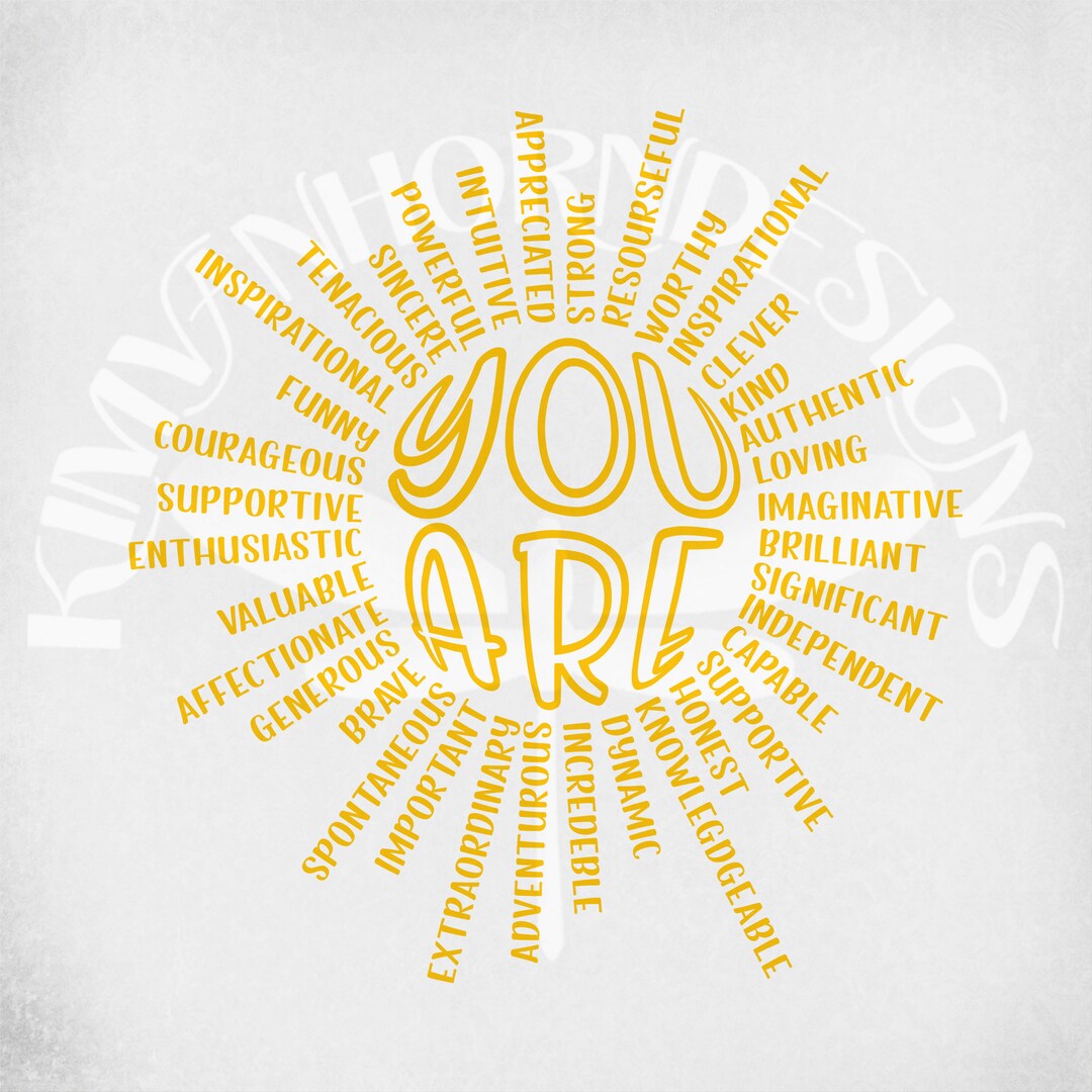 Affirmation Sun in Yellow, Single Layer Svg and Dxf Cut Files ...