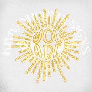 Affirmation Sun in Yellow, Single Layer Svg and Dxf Cut Files ...