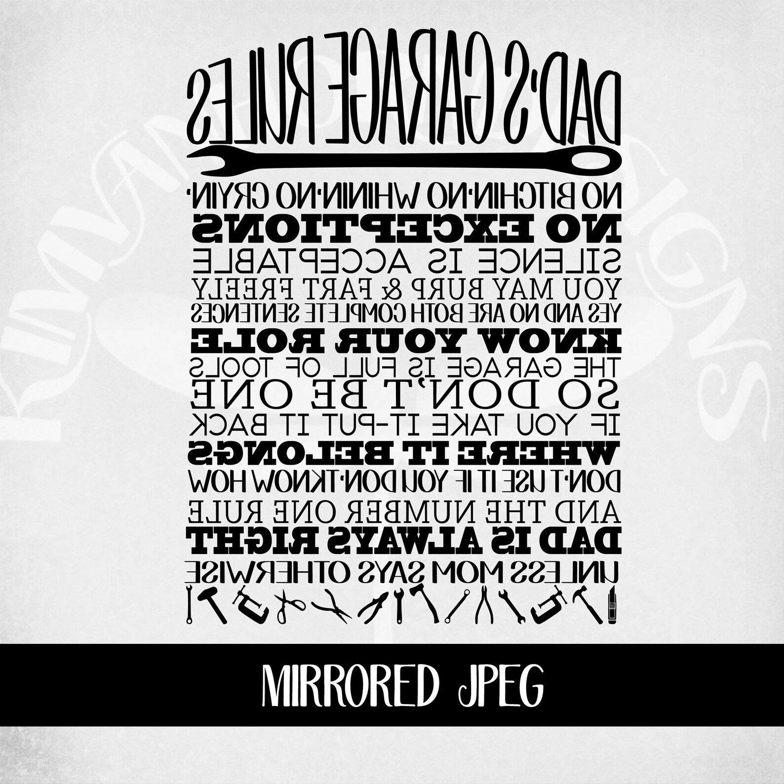 Dad's Garage Rules Svg, Father's Day, Dad Birthday Svg, Cut Files, Sign ...