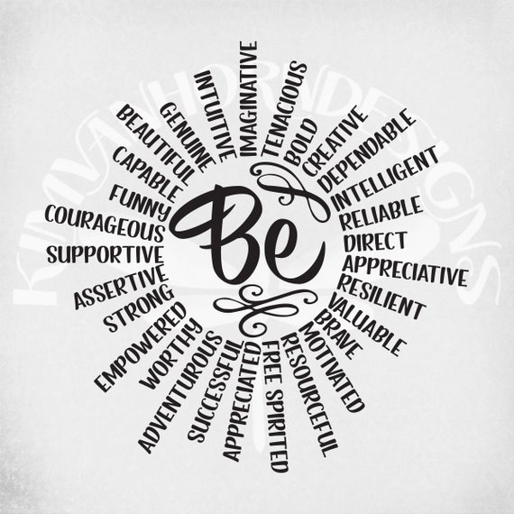 Affirming Words Svg Be Affirmation Sun Positive Words Svg - Etsy