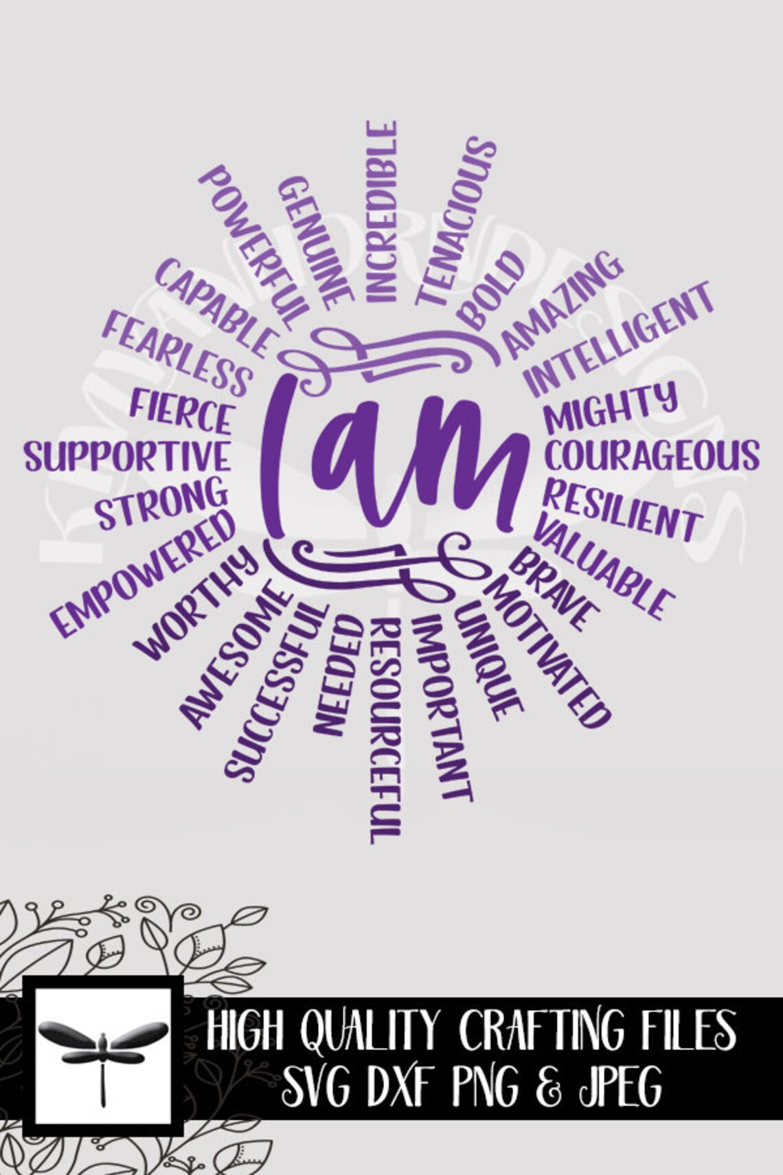 Affirming Words Svg I Am-affirmation Sun Positive Words Svg | Etsy