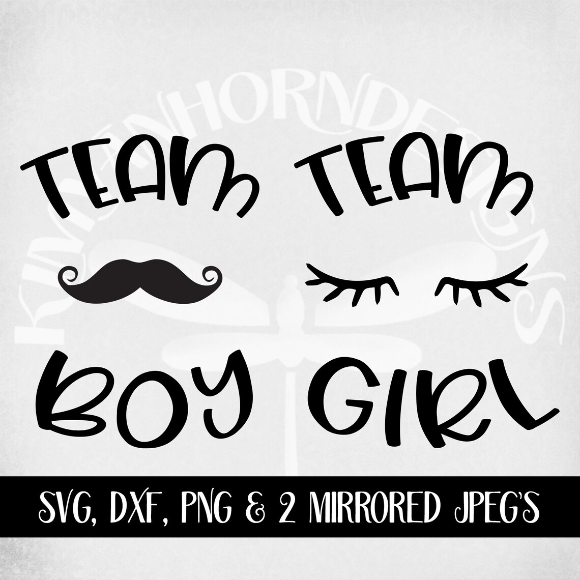 Team Boy & Team Girl Svg Lashes or Staches Svg Gender | Etsy