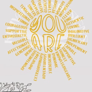 Affirmation Sun in Yellow, Single Layer Svg and Dxf Cut Files ...