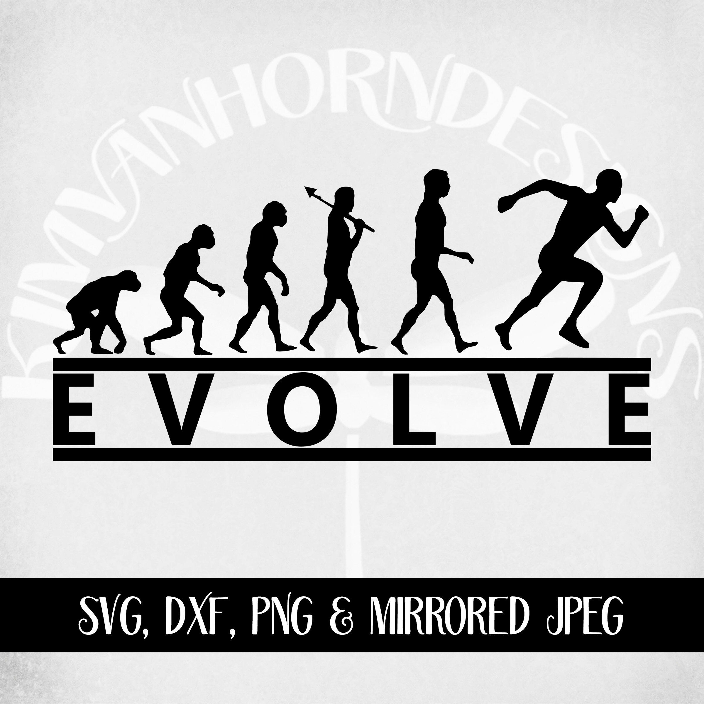 Evolve Svg, Evolution Svg, Runner Svg, Jogger Svg, Man Running Svg, Dxf ...
