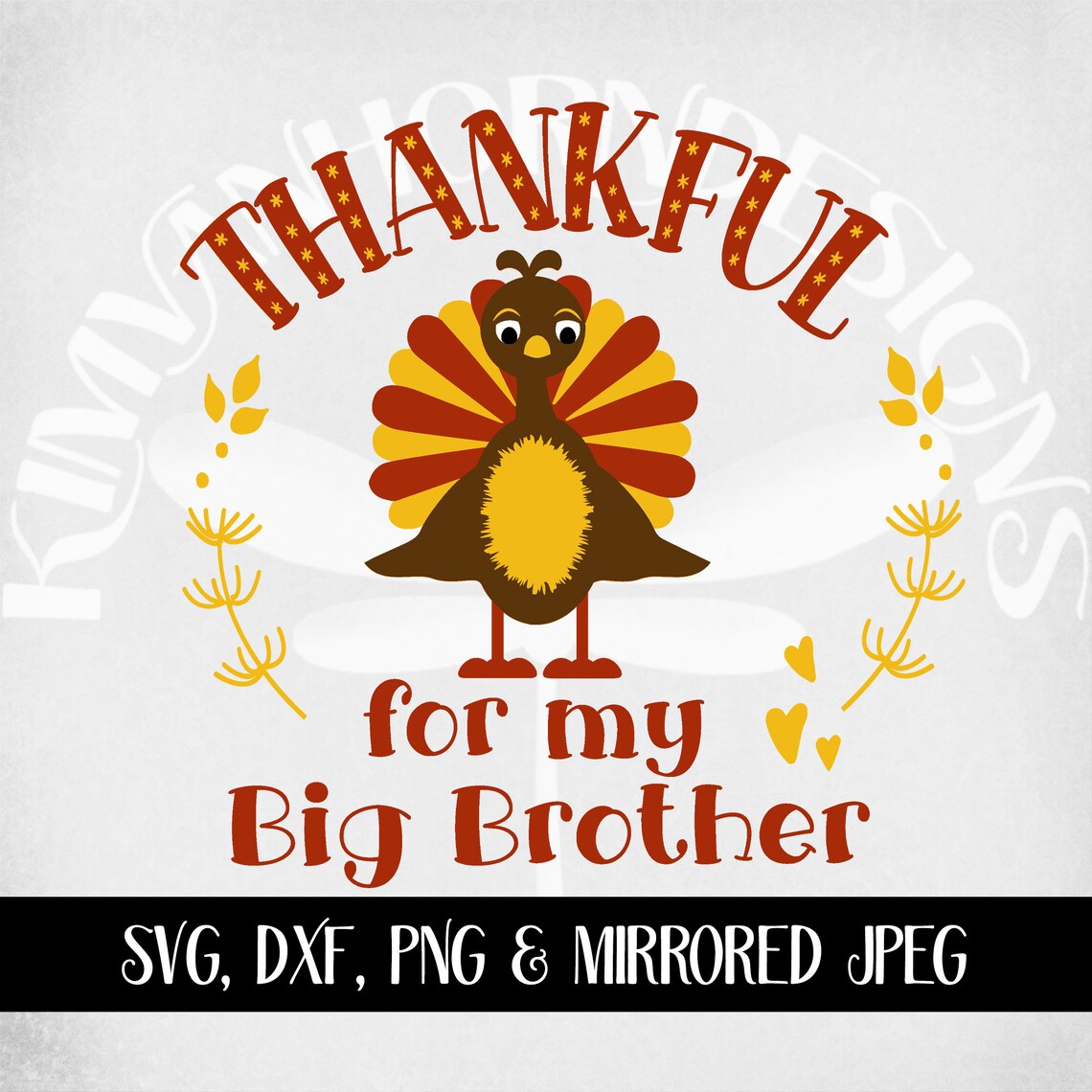 Thanksgiving Svg Thankful for My Big Brother Svg Matching - Etsy