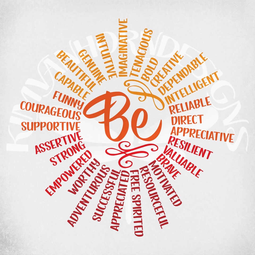 Affirming Words Svg, Be Affirmation Sun, Positive Words Svg, Motivating ...