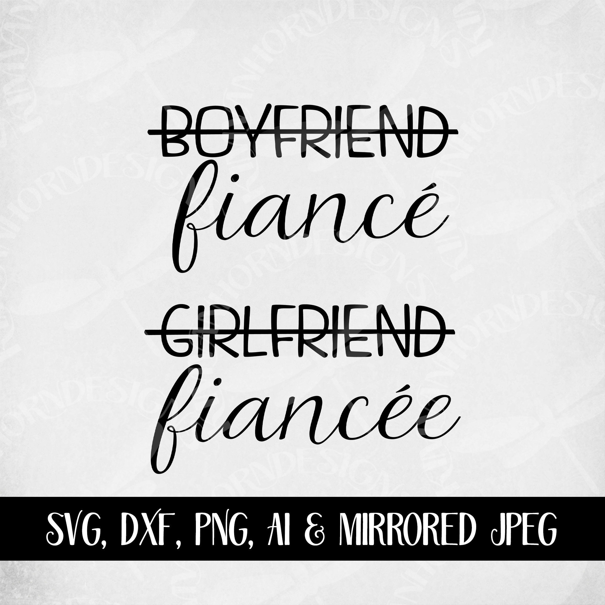 Fiance Svg, Boyfriend, Fiance, Girlfriend, Fiancee, Couples Design ...