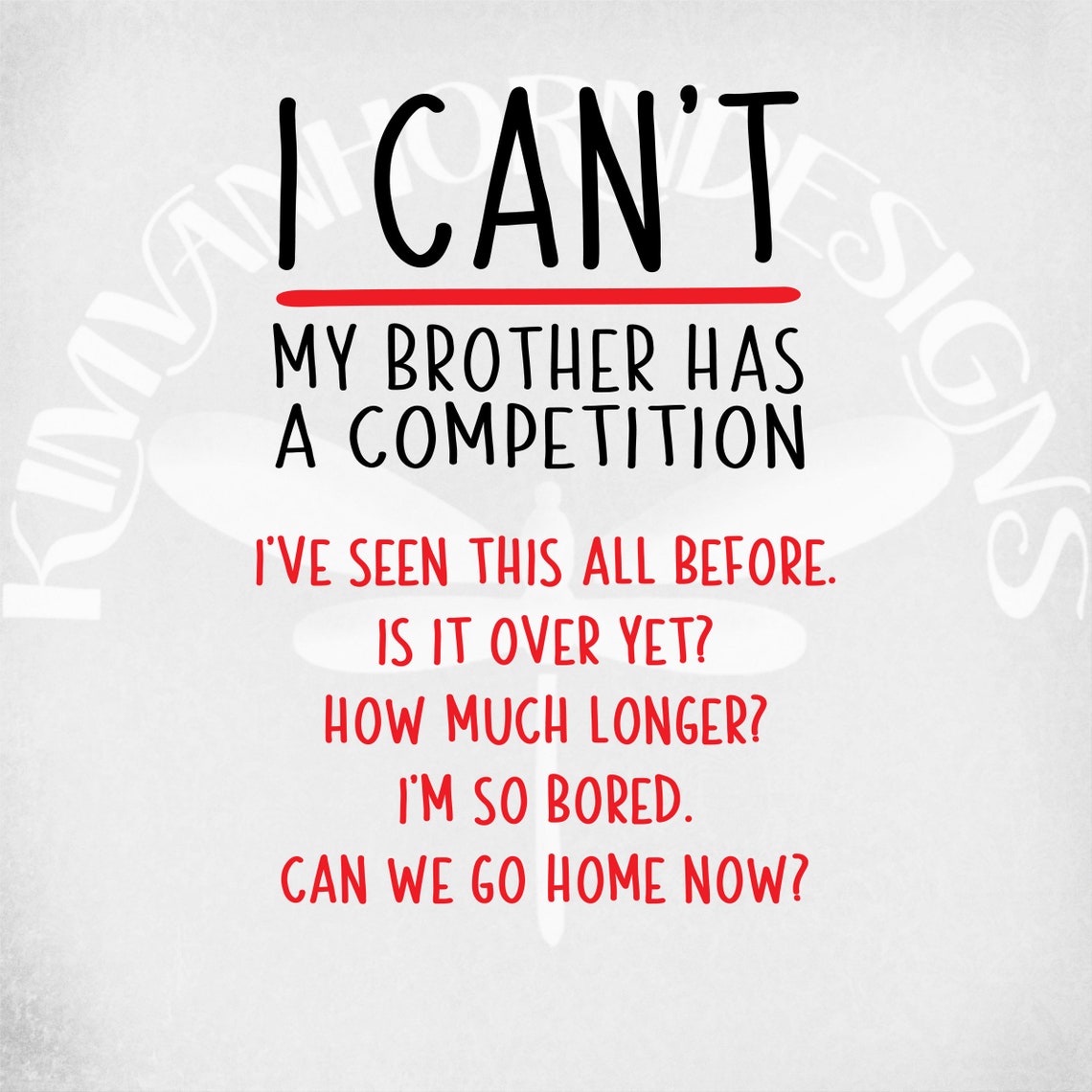 Gymnastics Svg, I Can't My Brother Has A Competition Svg, Sibling Svg ...