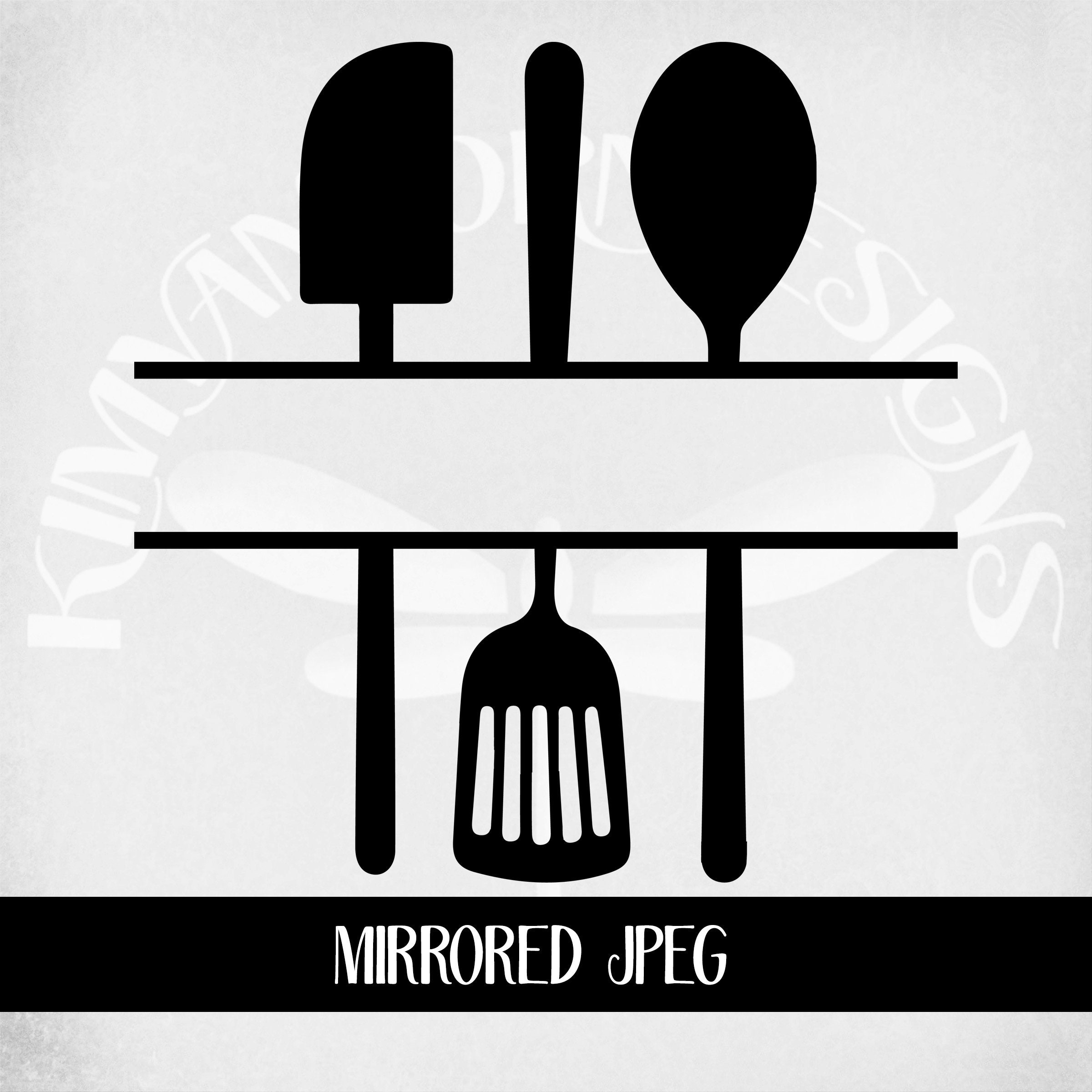 Split Kitchen Utensils Svg Cut Files for Cricut & Silhouette - Etsy