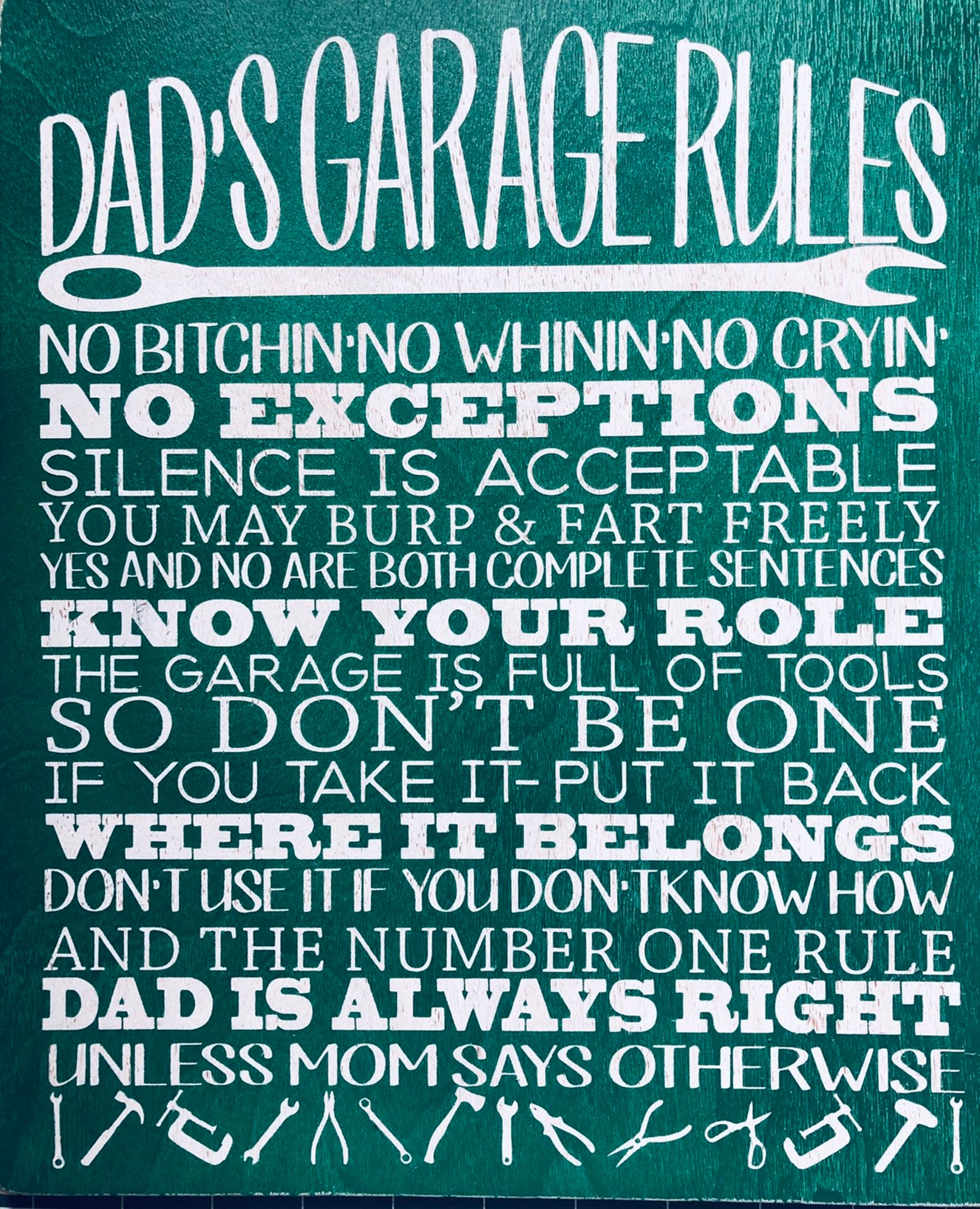 Dad's Garage Rules Svg Father's Day Dad Birthday - Etsy
