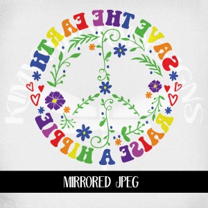 Save the Earth - Raise A Hippie Svg, Floral Peace Sign, Boho Svg, Cut ...