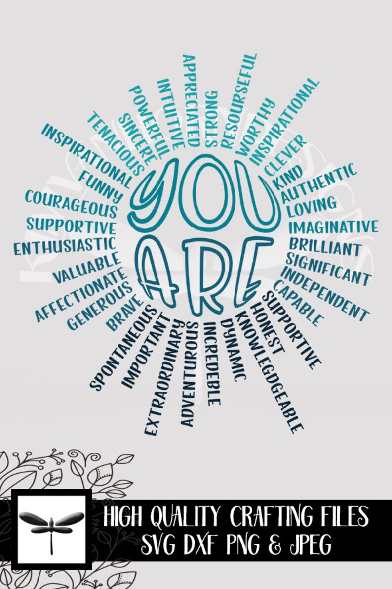 Affirmation Sun in Teal Ombre Colors, 4 Layer Svg and Dxf Cut Files ...