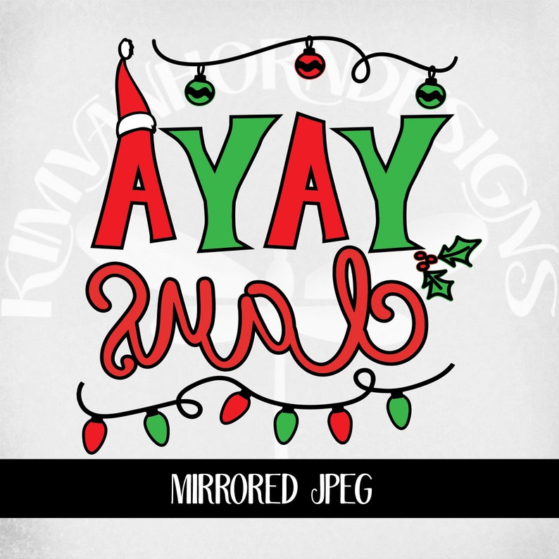 Yaya Claus Svg Christmas Lights Svg Ornaments Svg Santa Hat - Etsy